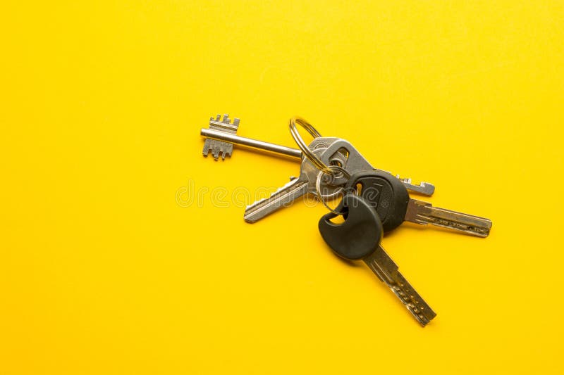 Keys with on Color Background with Copy Space Stock Image - Image of ...