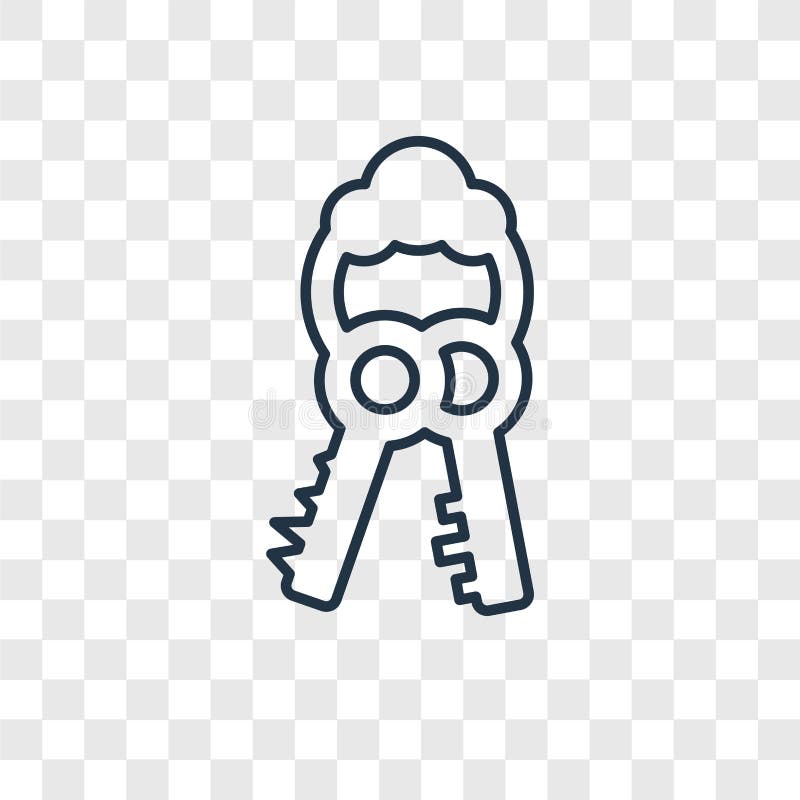 Keys Concept Vector Linear Icon Isolated on Transparent Background ...