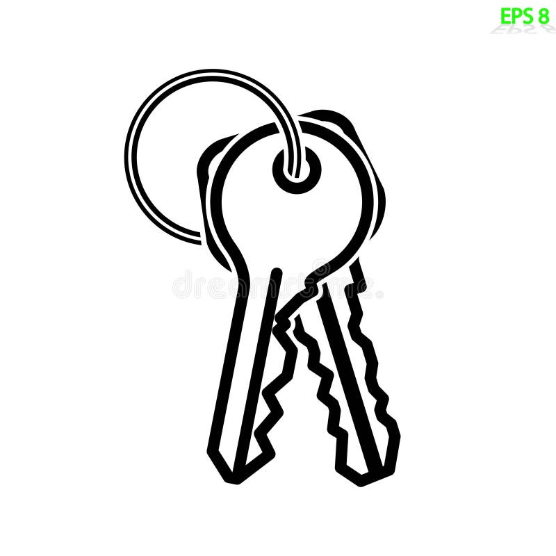 The keys connected ring stock vector. Illustration of element - 72098380