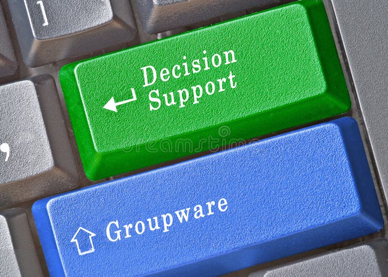 Keys for Decision Support and Groupware Stock Photo - Image of system ...