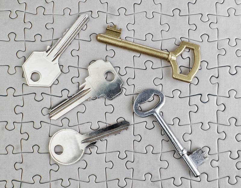 Keys of Different Types of Puzzles. Stock Photo - Image of choice ...