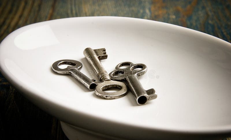 Keys in a Dish 2 stock photo. Image of aged, wooden, interior - 20152332