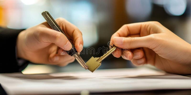 Keys Exchanged Over Contract on Table Representing New Beginning ...