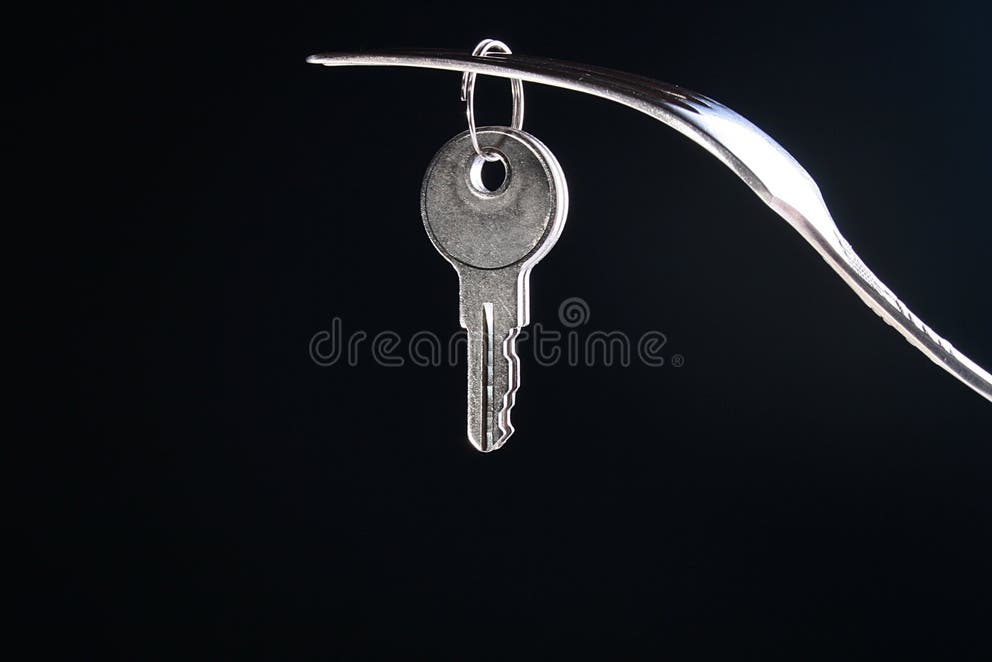 Keys and fork stock image. Image of kitchen, steel, entrance - 11719201