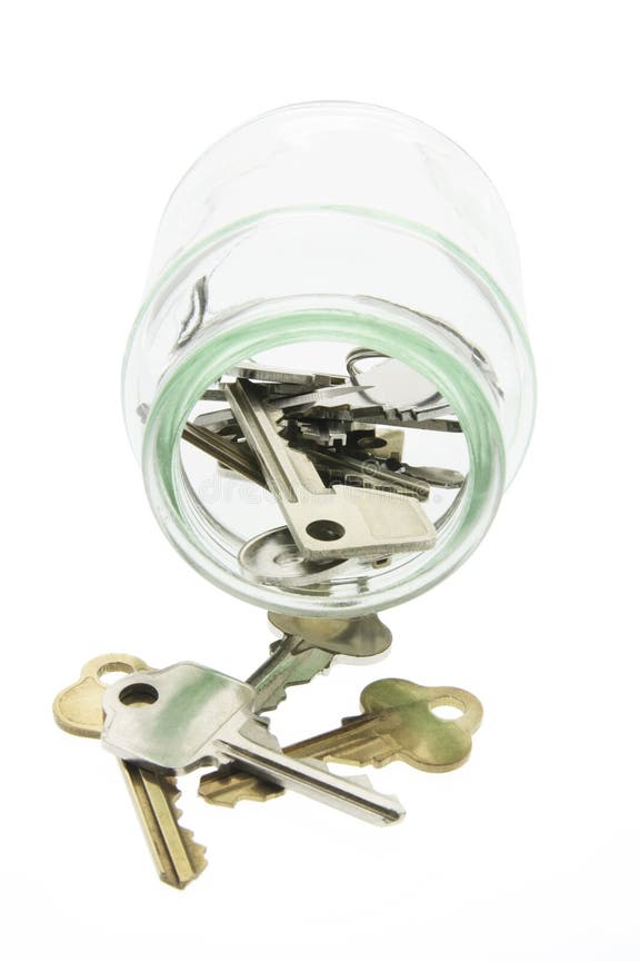 Keys in Glass Jar stock image. Image of access, security - 5696549
