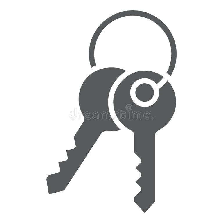 Keys Glyph Icon, Lock and Home, Access Sign Stock Vector - Illustration ...