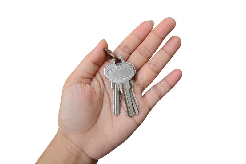 Keys in Hand Isolated on White Backgrond Stock Image - Image of human ...