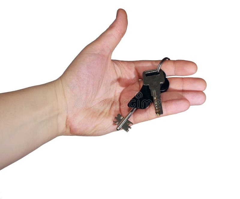 Keys in hand stock photo. Image of gesture, give, license - 90009510