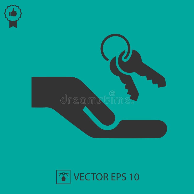 Keys in Hand Vector Icon Eps 10 Stock Vector - Illustration of door ...