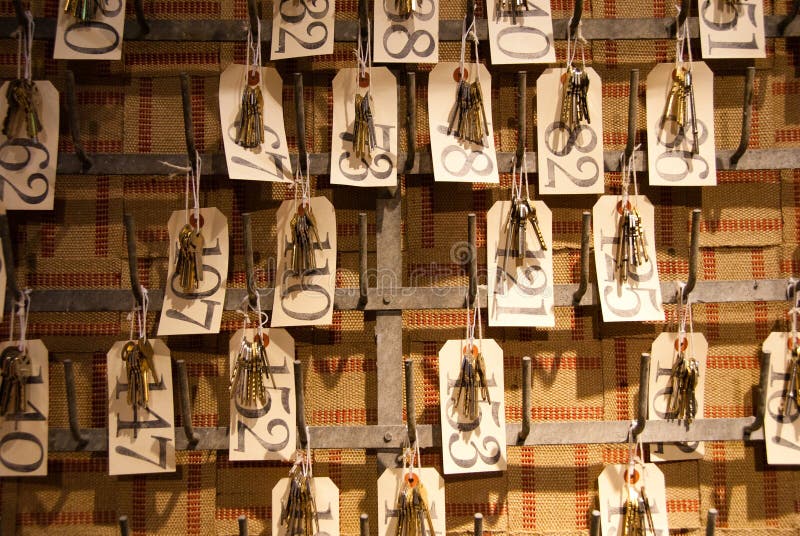 Antique hotel keys stock photo. Image of motel, fringes - 4422270