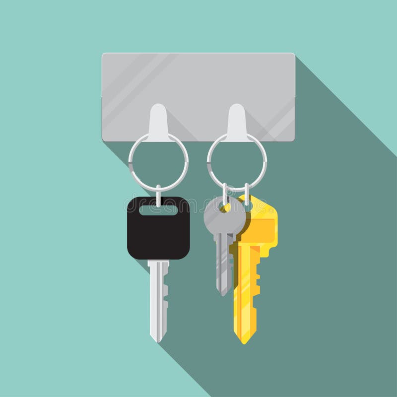 Keys Hanging On The Door With The Lock Stock Vector - Illustration of ...