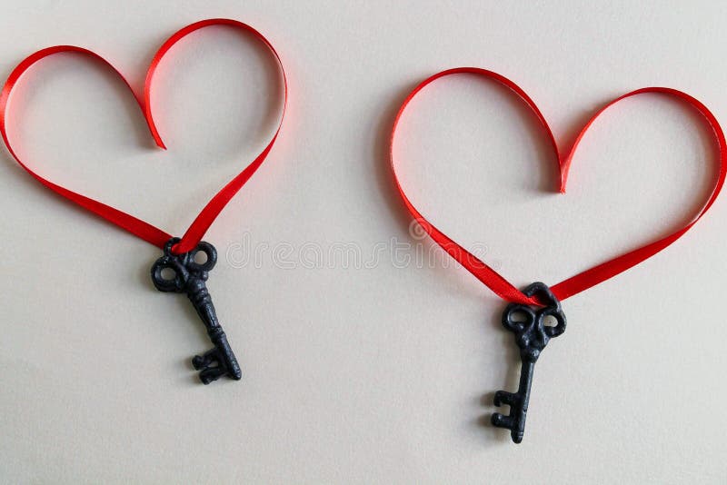 Keys with the Hearts As a Symbol of Love Stock Image - Image of metal ...