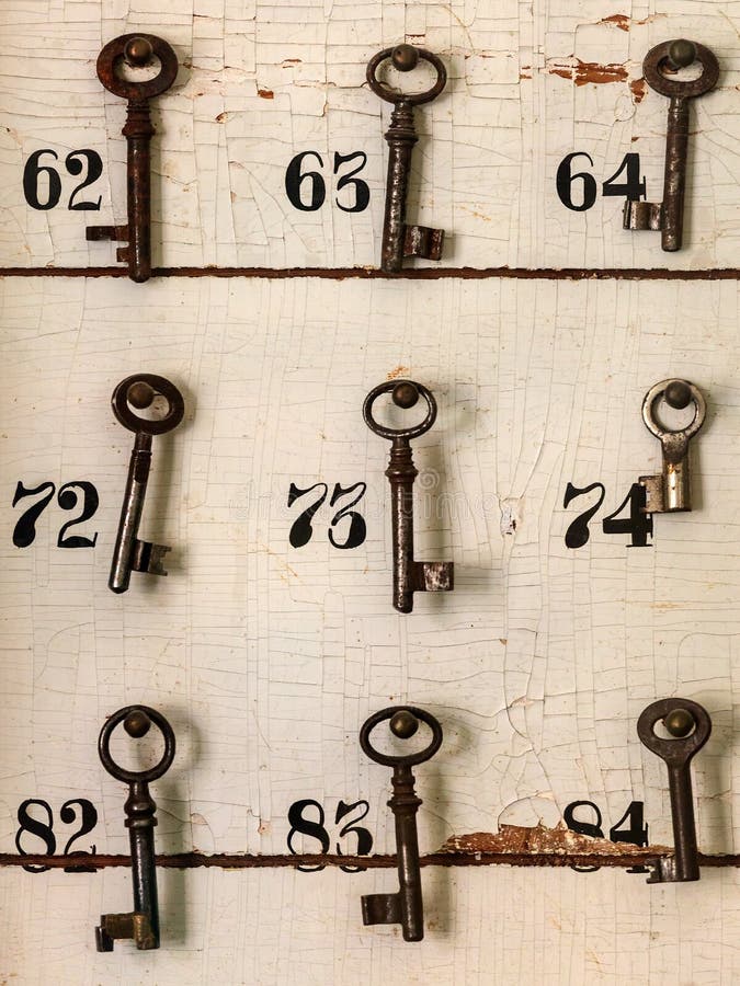 Keys of a Hotel Hanging on a Wall Stock Image - Image of retro, room ...