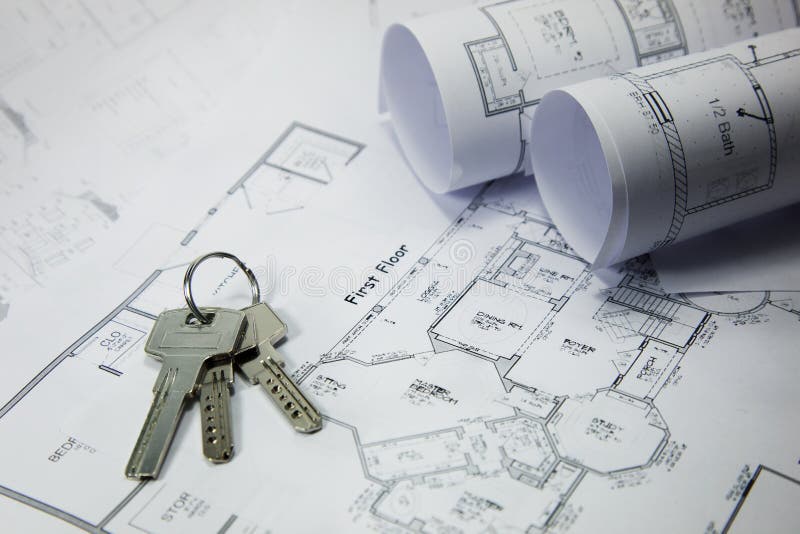 Keys House Dream Home Plans Stock Photo - Image of drafting, design ...