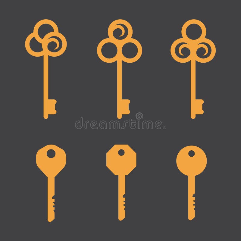 Keys Icons Set, . Signs and Symbols Collection Stock Illustration ...