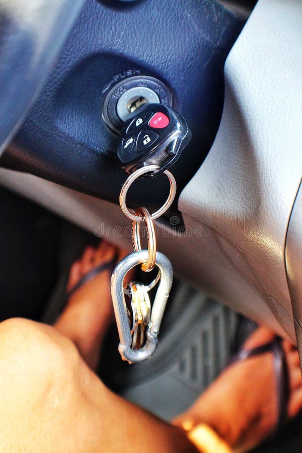 Keys in the ignition stock image. Image of start, ring - 44508483
