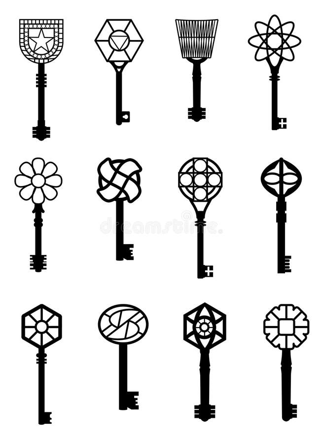Key set vector stock vector. Illustration of classic, silhouette - 7678917