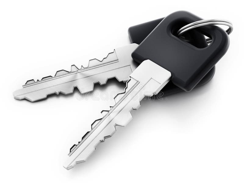 Keys Isolated on White Background. 3D Illustration Stock Illustration ...