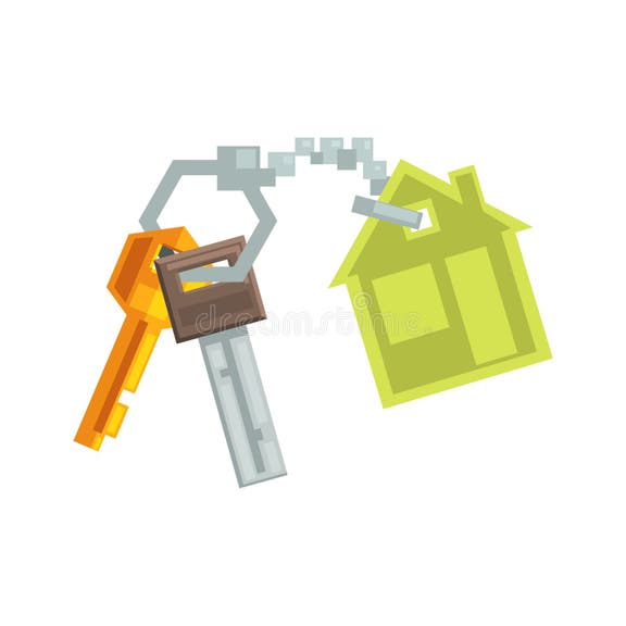 Keys on Key Ring stock vector. Illustration of simplified - 68639742