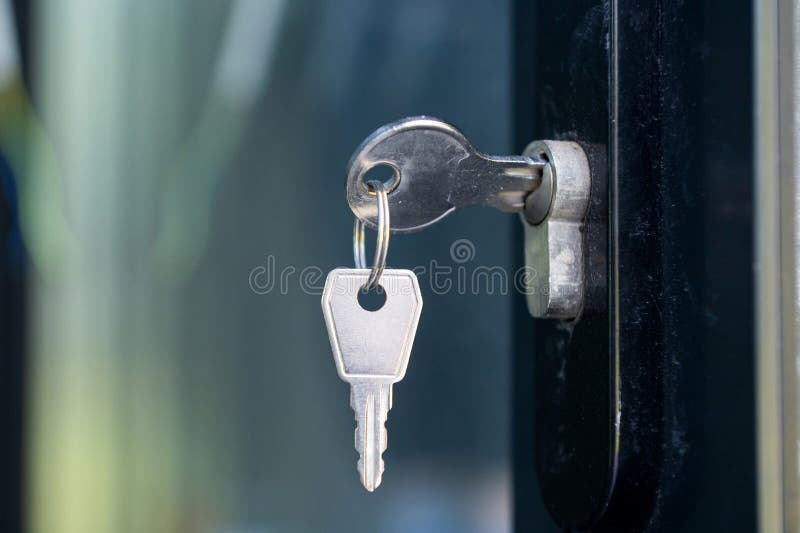 The Keys are in the Keyhole in the Door Stock Image - Image of security ...