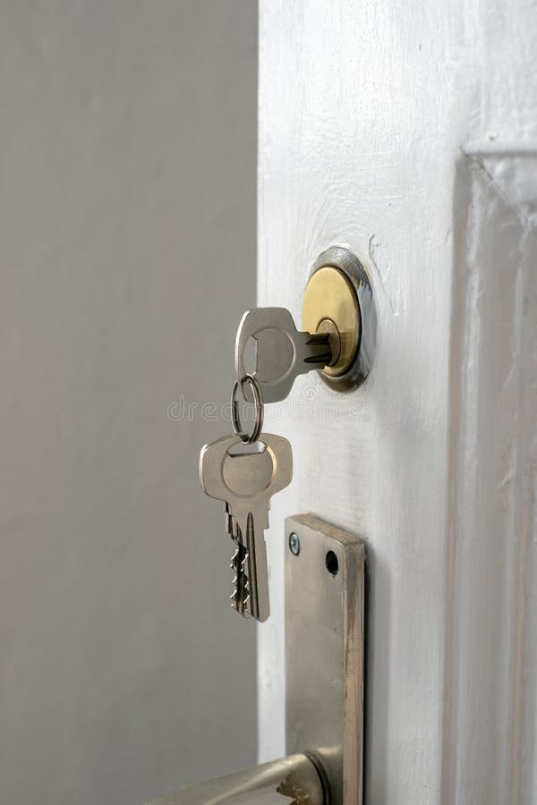 Keys in keyhole stock photo. Image of inside, house - 172991120