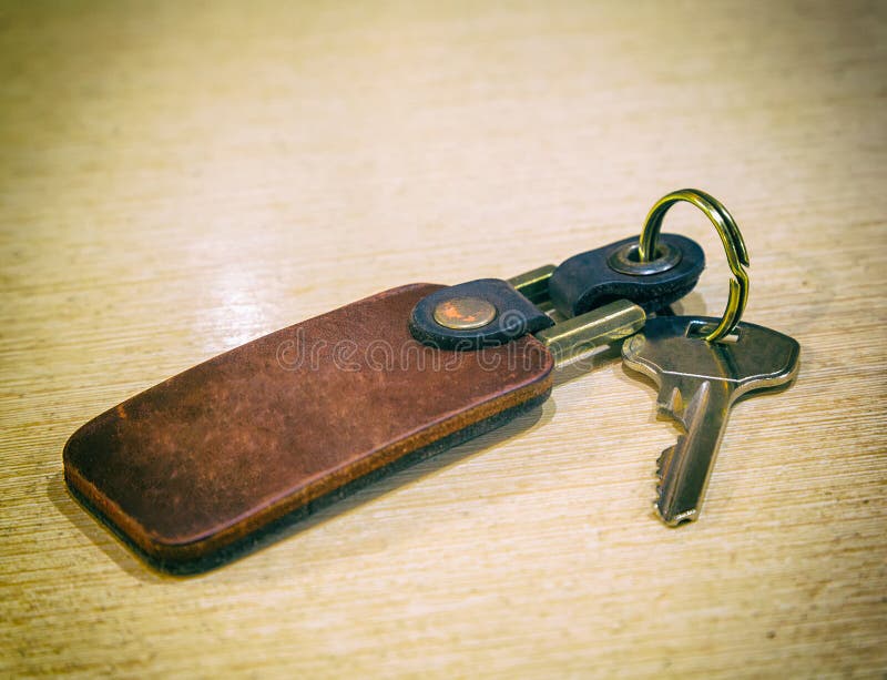 Keys, Leather Keychain stock photo. Image of brown, steel - 67089472