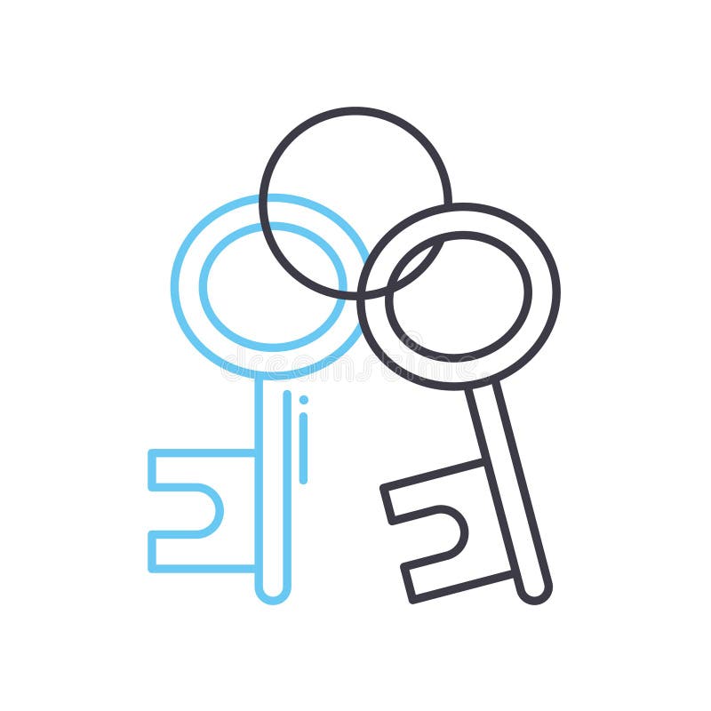 Keys Line Icon, Outline Symbol, Vector Illustration, Concept Sign Stock ...