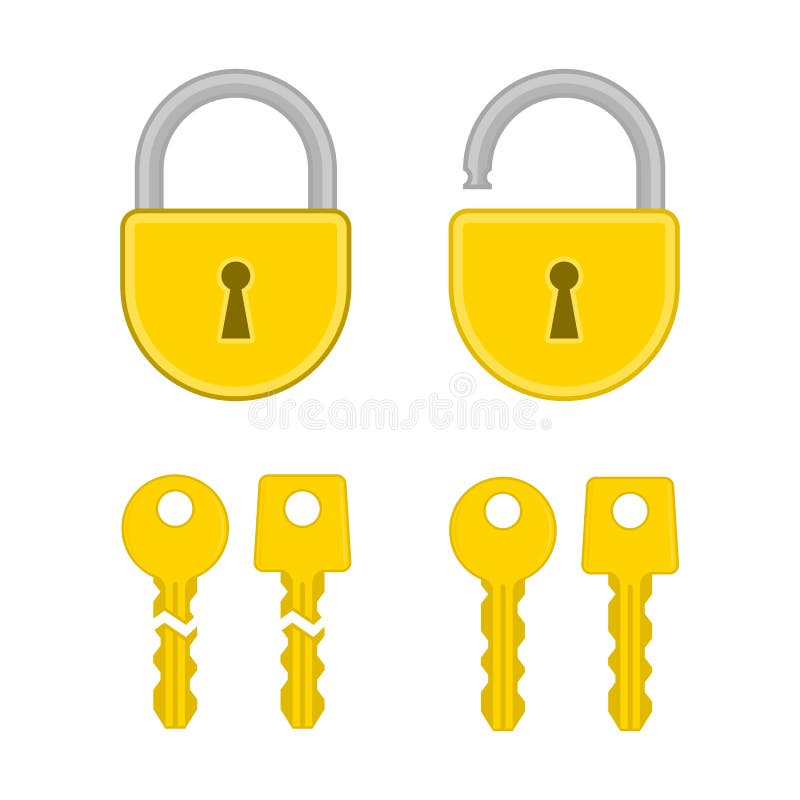 Keys and lock icon. stock vector. Illustration of collection - 79324783