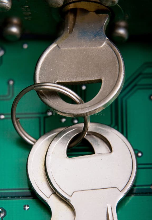 Keys Locking Computer Circuit Board Stock Image - Image of video, chip ...