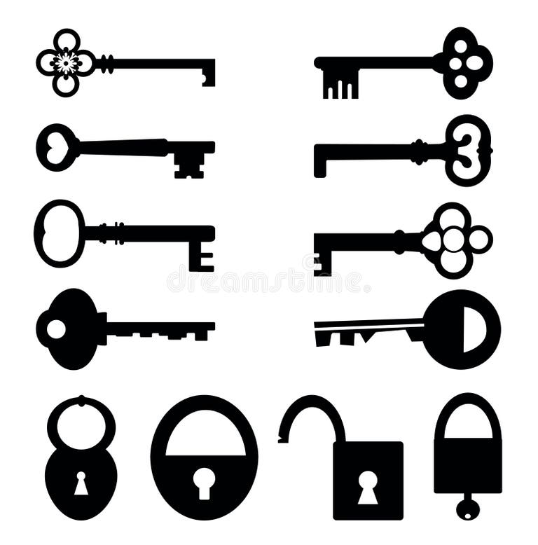 Antique Vintage Keys Locks Stock Illustrations – 515 Antique Vintage ...