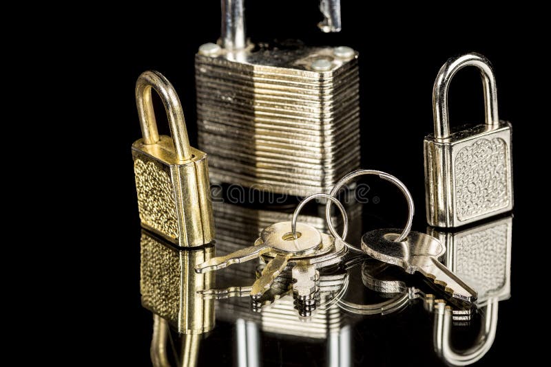 Close Up of Some Small Padlocks Stock Image - Image of secure, safety ...