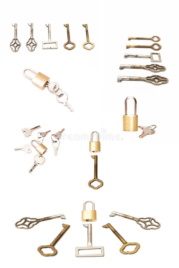 Keys and locks stock image. Image of lock, white, background - 40569827