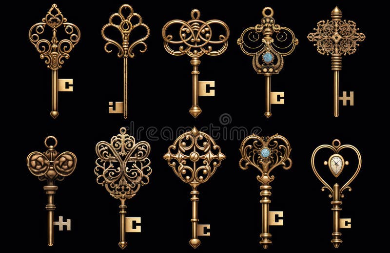 Keys. Lots of Keys. Different Kinds of Keys and Locks Stock ...