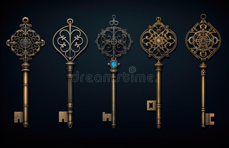 Keys. Lots of Keys. Different Kinds of Keys and Locks Stock ...