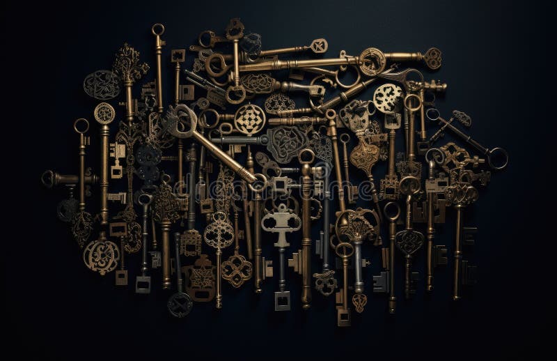 Keys. Lots of Keys. Different Kinds of Keys and Locks Stock ...