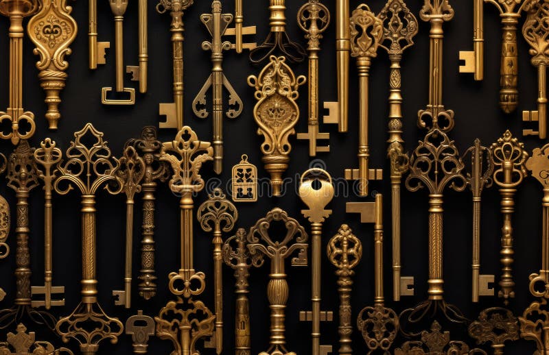 Keys. Lots of Keys. Different Kinds of Keys and Locks Stock ...