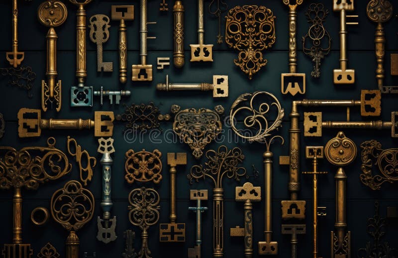 Keys. Lots of Keys. Different Kinds of Keys and Locks Stock Photo ...