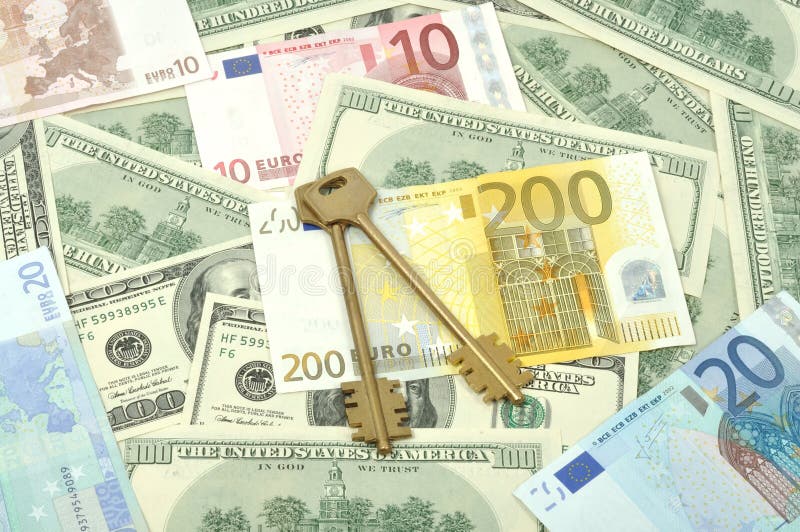 Keys and money stock photo. Image of spending, purse - 17542632