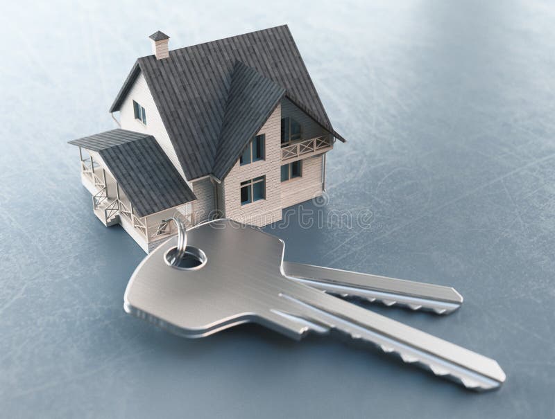 House`s Keys, New Home, Render 3d Illustration Stock Illustration ...
