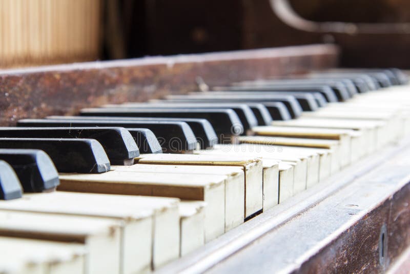 Keys from an Old Broken Damaged Piano Stock Image - Image of player ...