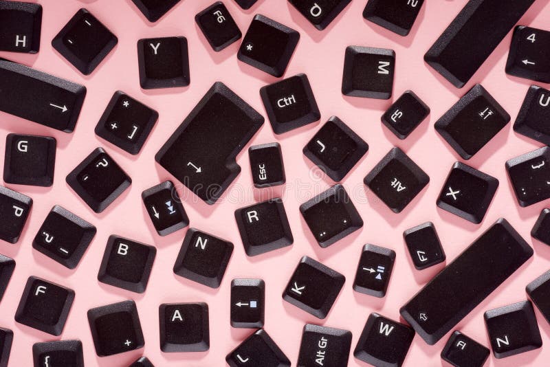 Keys of an Old Keyboard on a Table Stock Photo - Image of black ...