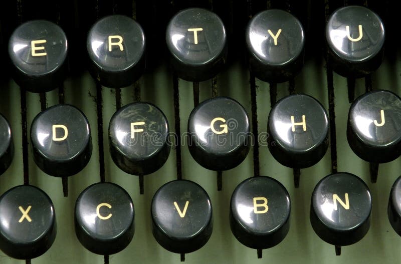 Keys of an old typewriter stock photo. Image of closeup - 40800956