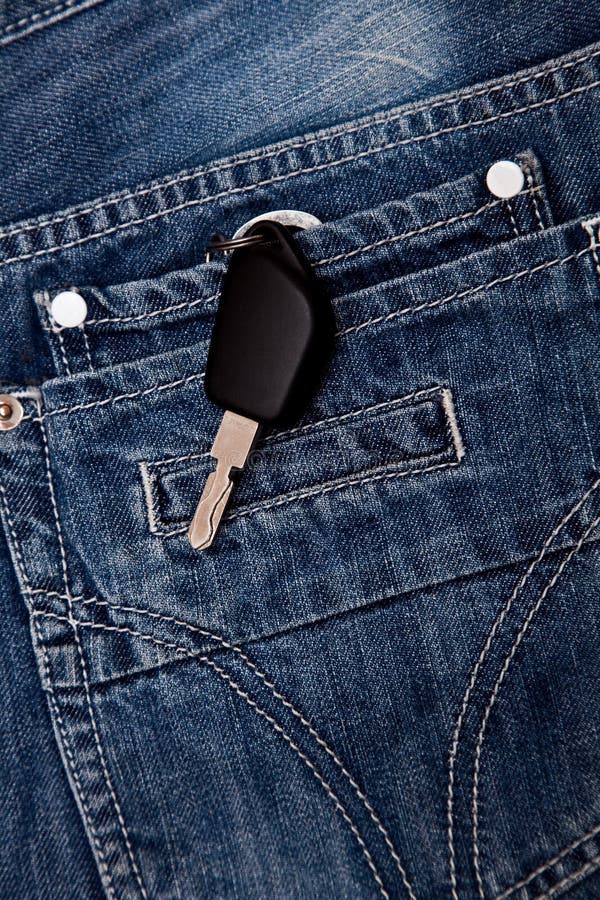 The Keys in the Pocket of Jeans Stock Photo - Image of material ...