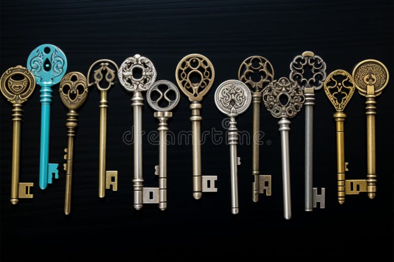 Keys for Property Security, Diverse Antique and Modern Types Displayed ...