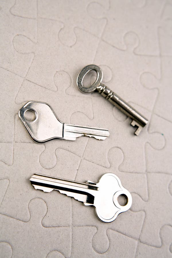 Keys on puzzle stock photo. Image of metal, independent - 8445646