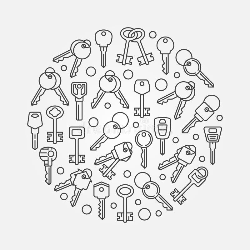 Keys round illustration stock vector. Illustration of graphic - 82665843