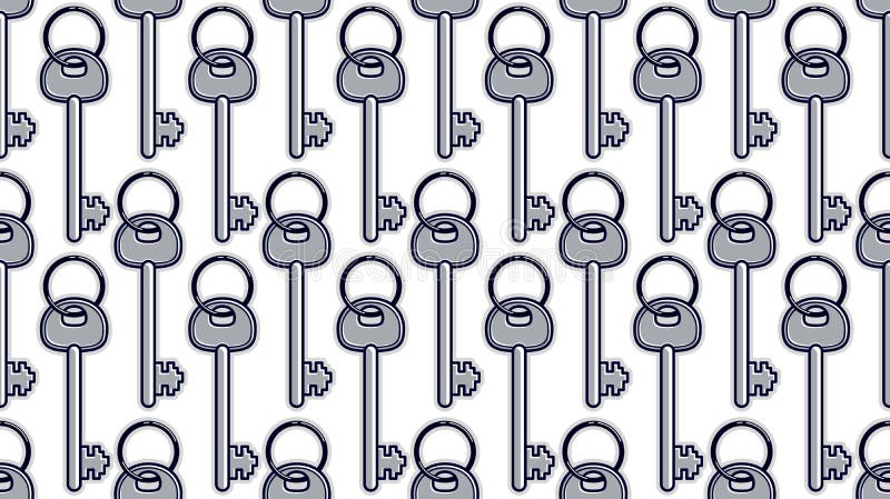 Keys Seamless Vector Wallpaper. Stock Vector - Illustration of house ...