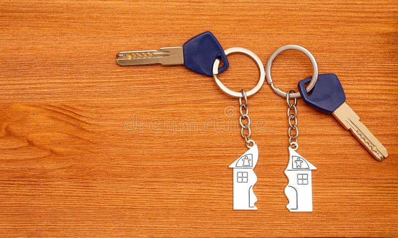 Keys with Split House Matching Keychains Stock Image - Image of estate ...