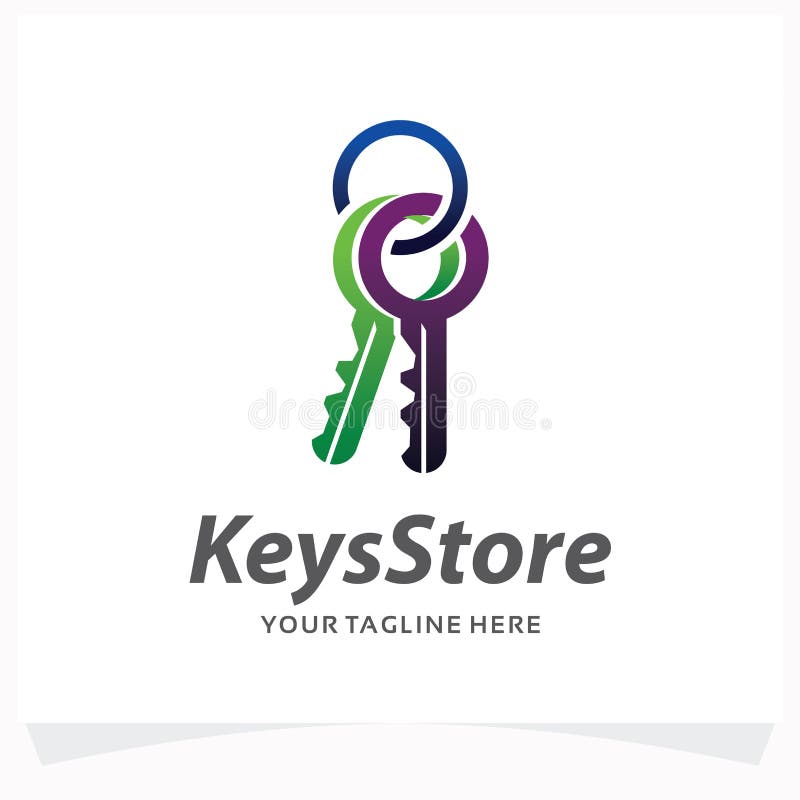 Keys Store Logo Design Template Stock Vector - Illustration of chain ...