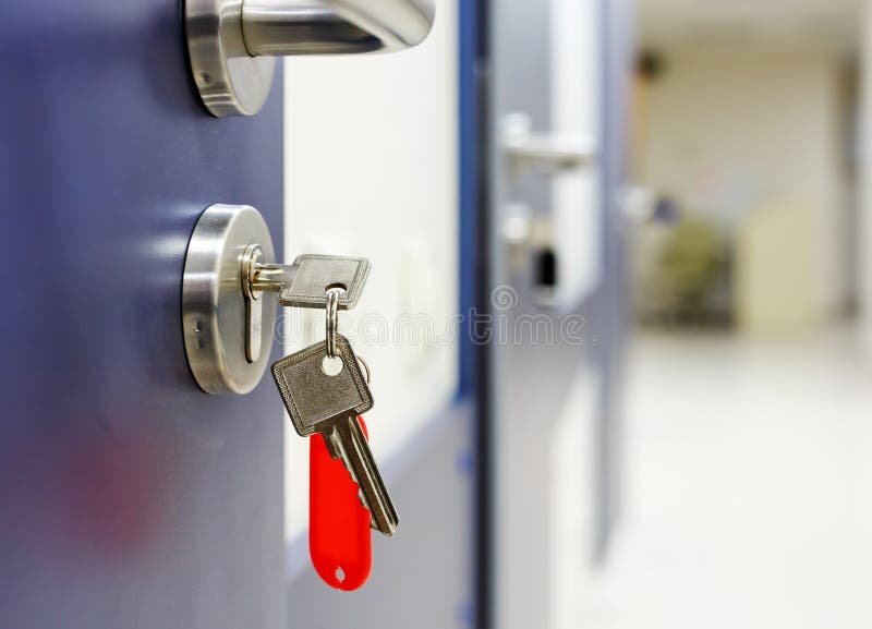 Keys Stuck in a Lock. the Photo Shows a Macro Detail Stock Photo ...